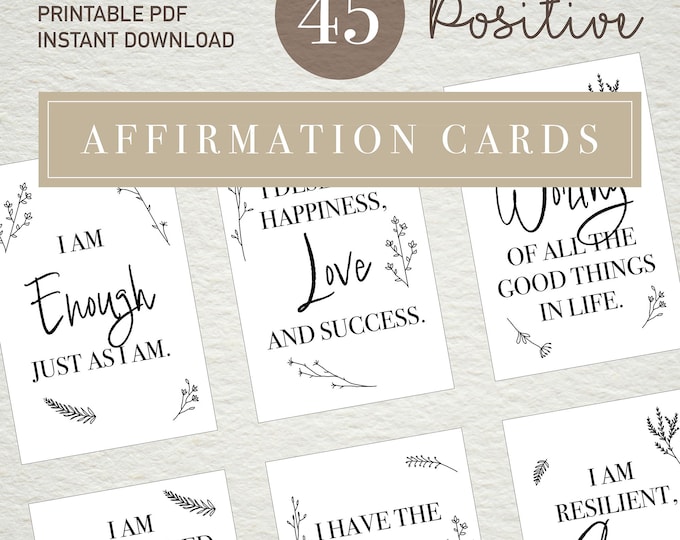 45 Wildflower Affirmation Cards: Printable Mindfulness Deck (PDF) - Etsy
