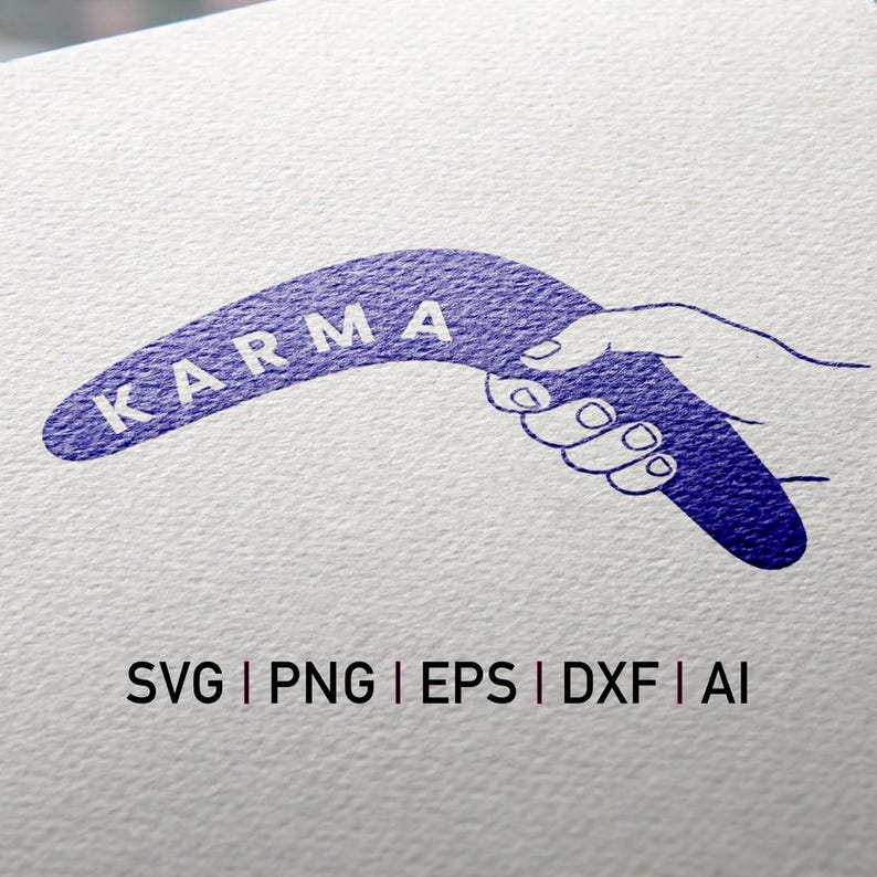 Karma Boomerang Line Art SVG | Hand Holding Graphic (digital Download ...