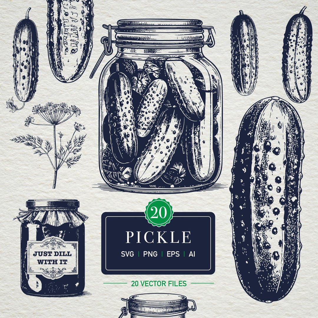 Pickle SVG Bundle: 20 Funny Designs for Cricut & Silhouette (digital ...