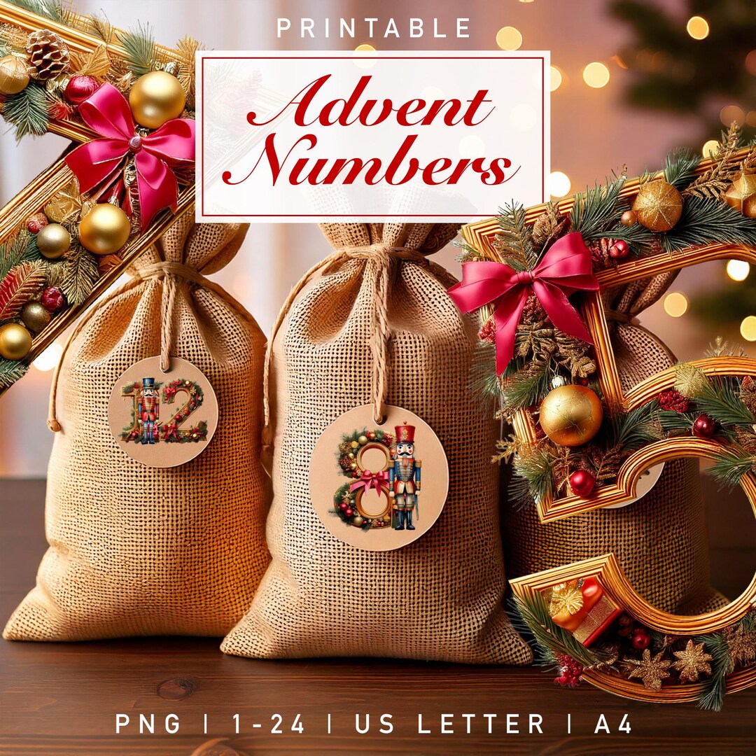 Printable Advent Calendar Numbers | Nutcracker | Christmas Countdown ...