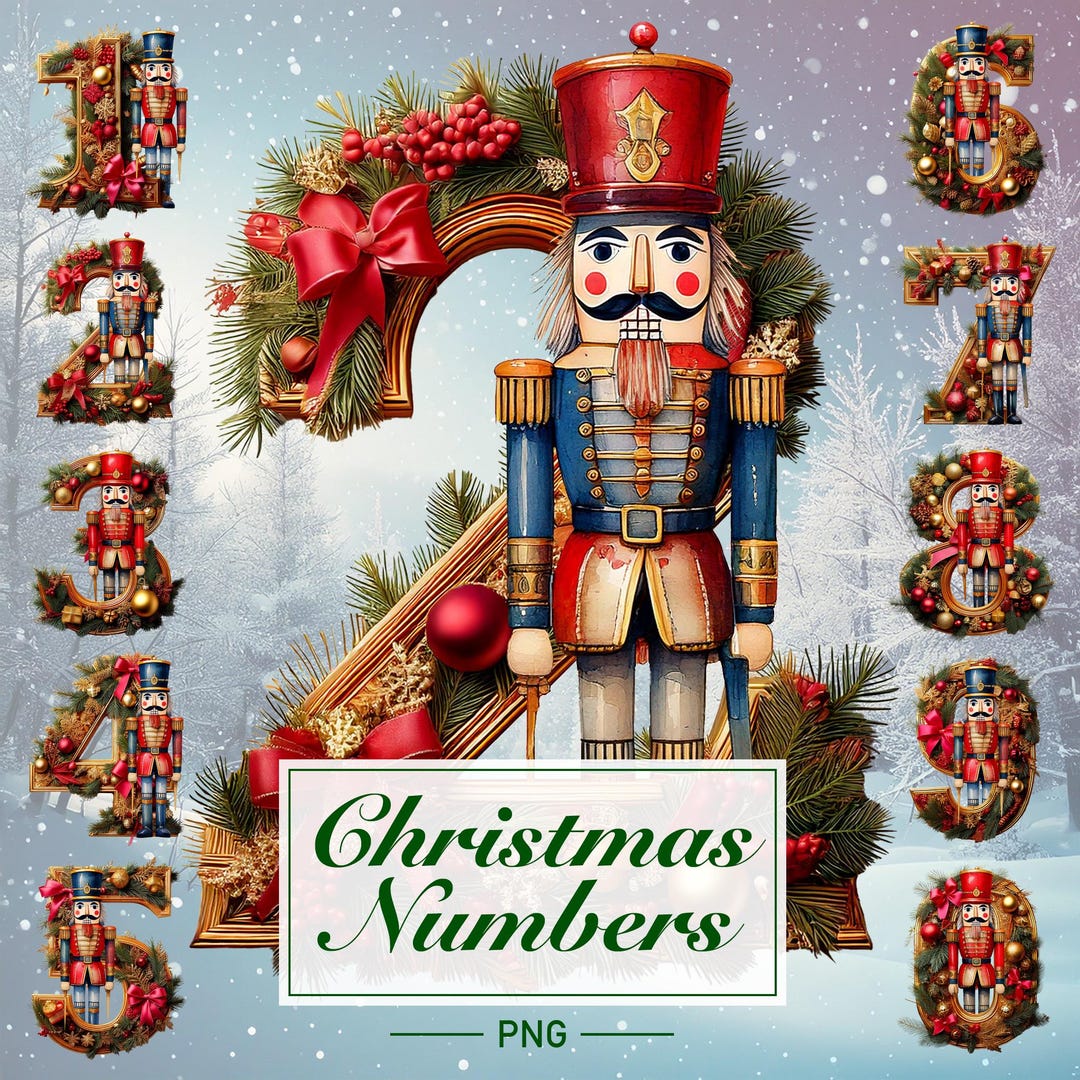 Christmas Nutcrackers Numbers Bundle, Christmas Card, Christmas Themed ...
