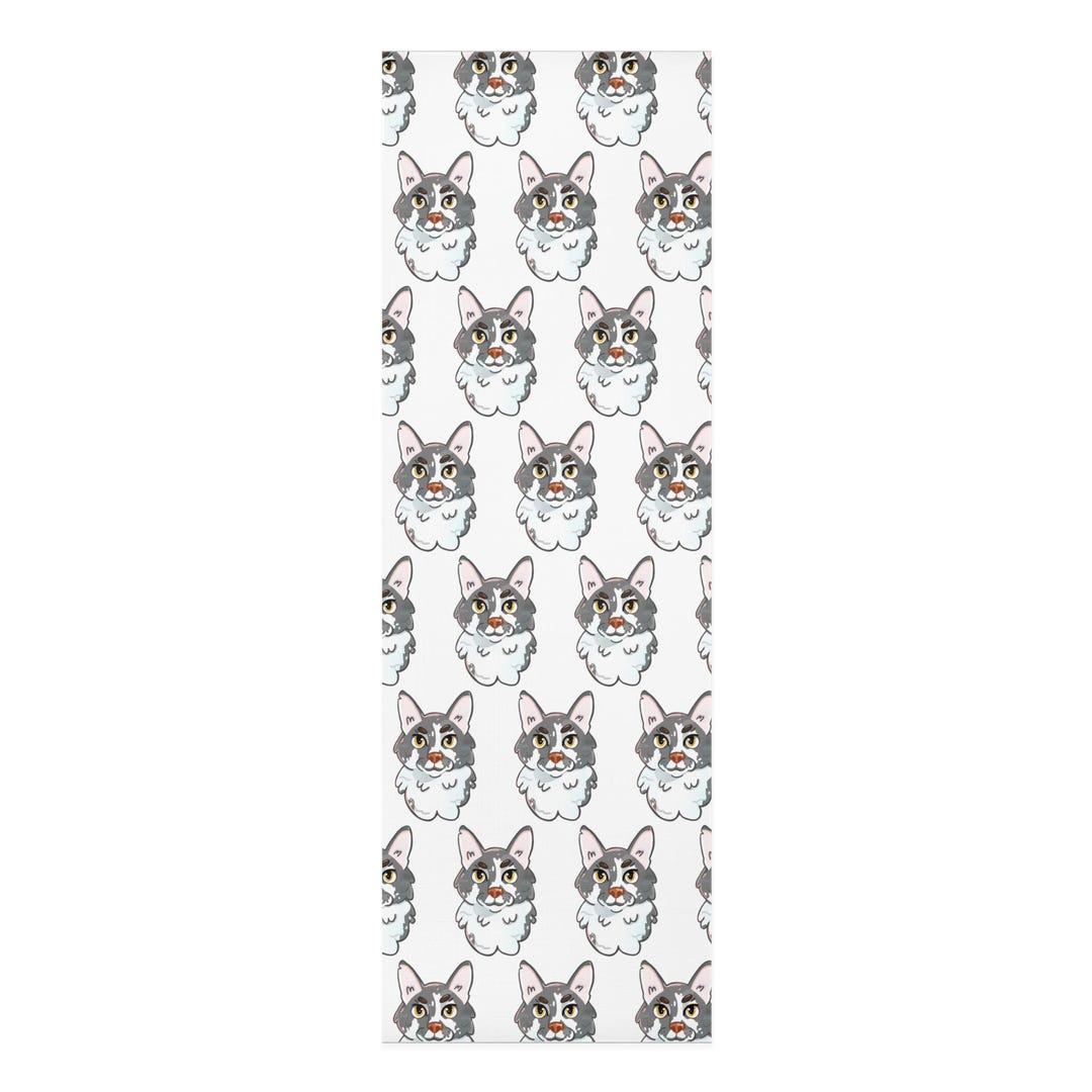 Foam Yoga Mat With a Grumpy Cat Cartoon Illustration - Etsy