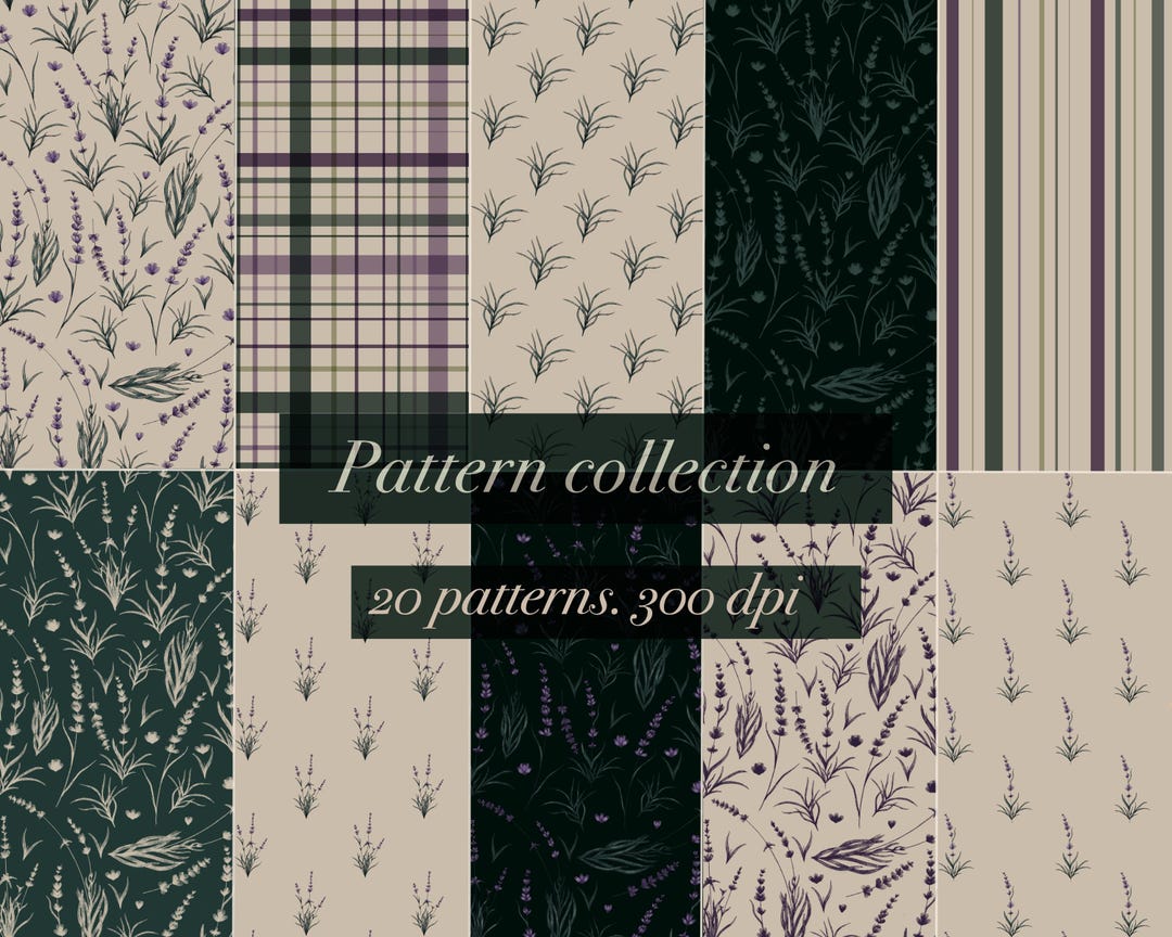Lavender Seamless Pattern Purple Floral Digital Paper for Scrapbooking ...