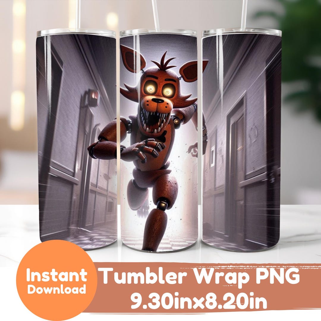 Five Nights at Freddys Tumbler Wrap, 20 Oz Skinny Tumbler Wrap, Foxy ...