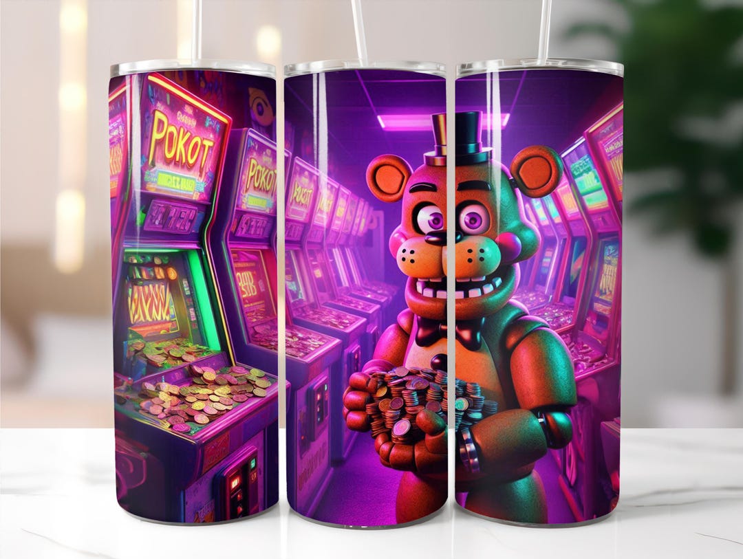 FNAF, Five Nights at Freddys Seamless Tumbler Wrap, 20 Oz Skinny ...