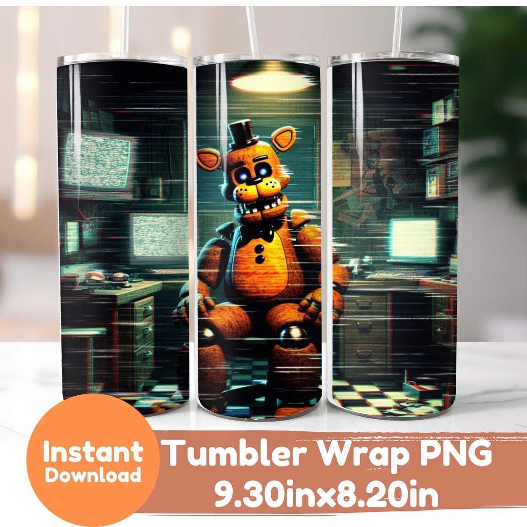 Five Nights at Freddys Tumbler Wrap Bundle, 20 Oz Skinny Tumbler Wrap ...