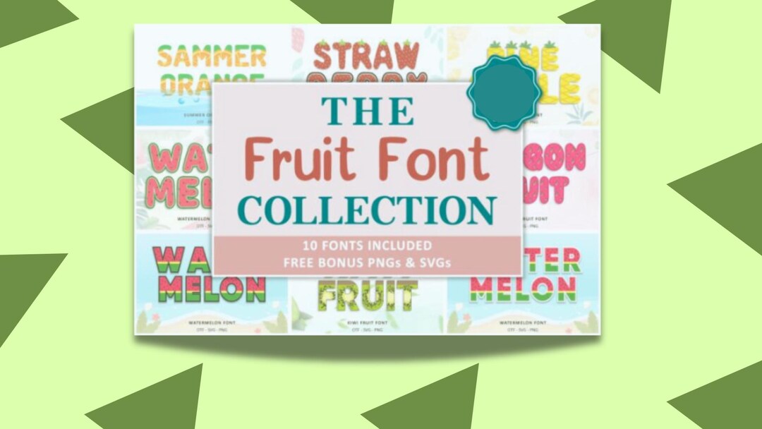 Fruit Collection Font, Vintage Canva Fonts, Cricut Fonts, Beautiful ...