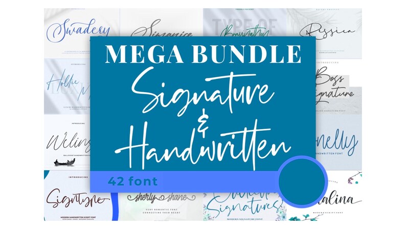 Mega Script & Handwritten Fonts Bundle Cricut Font Retro Font Groovy ...
