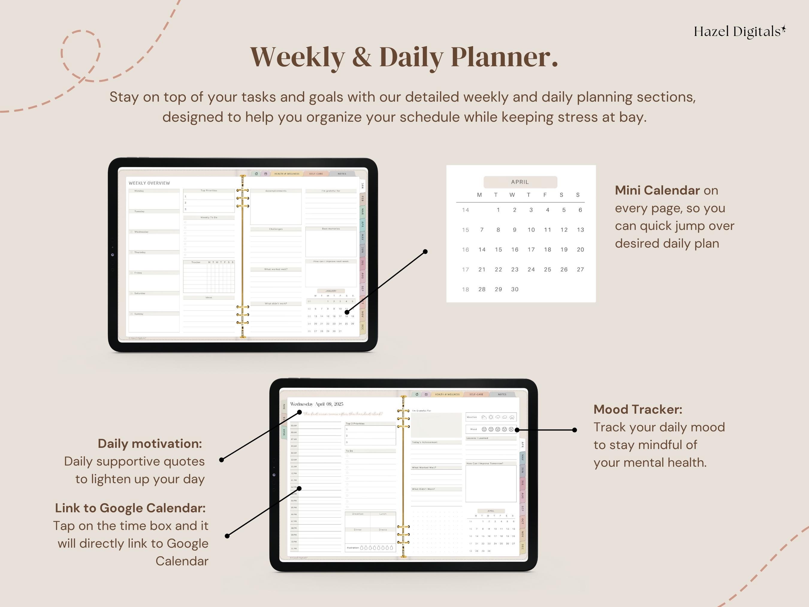 2025 Digital Planner Goodnotes, Notability Journal, 2025 Digital ...