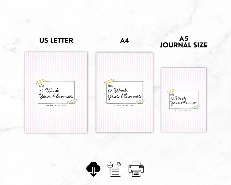 12 Week Planner Printable | 12 Week Year Goal Planner | Productivity ...