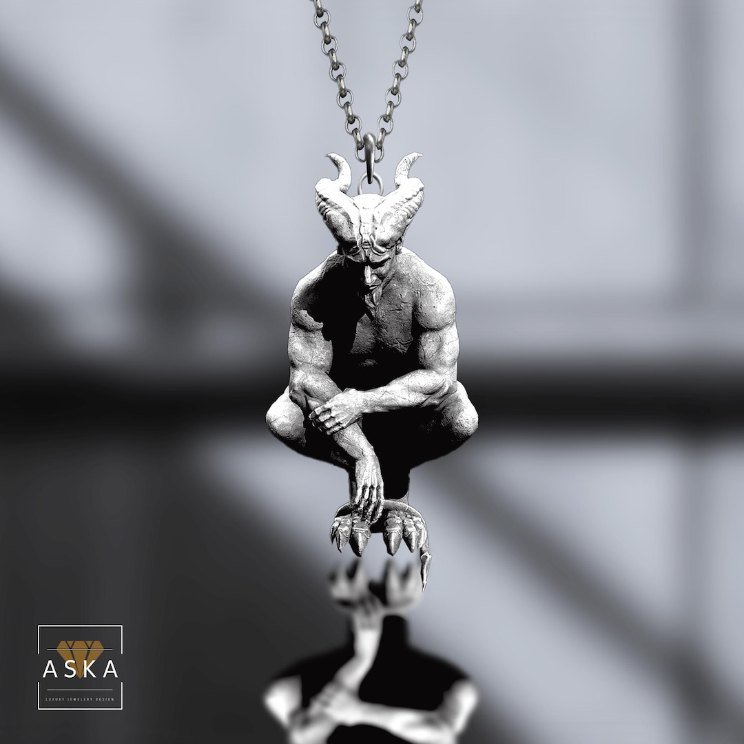 Demon Pendant – Gothic Devil Jewelry, Dark Fantasy Mythology Amulet - Etsy