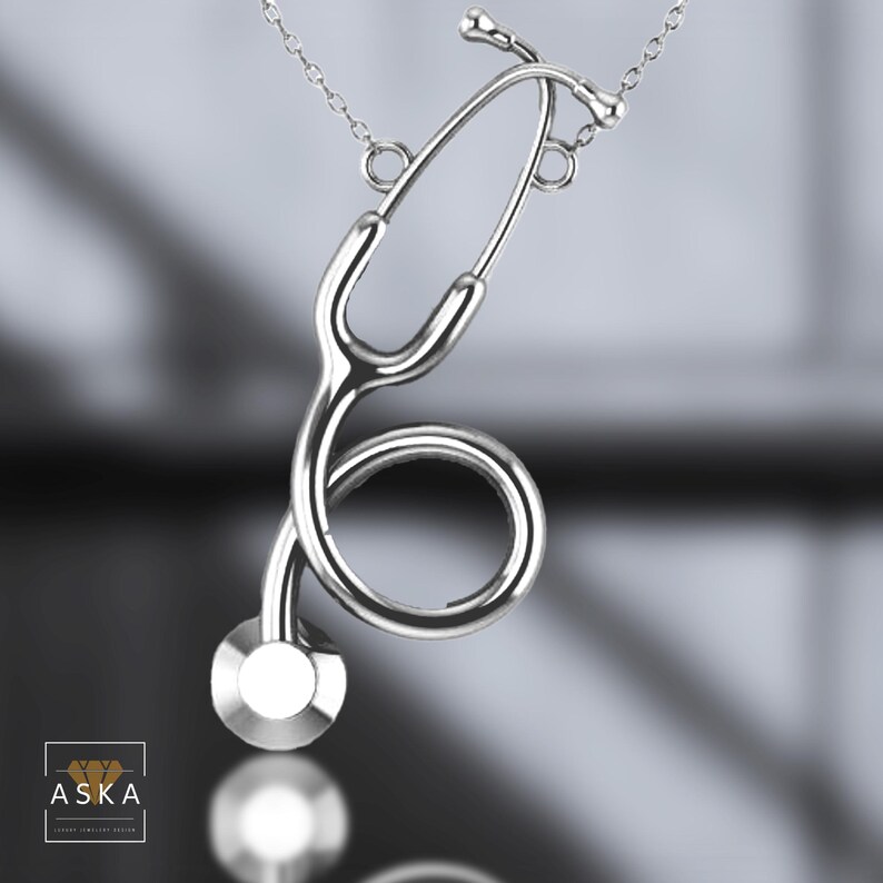 Sterling Silver Stethoscope Necklace, Medical Jewelry for Doctors and ...