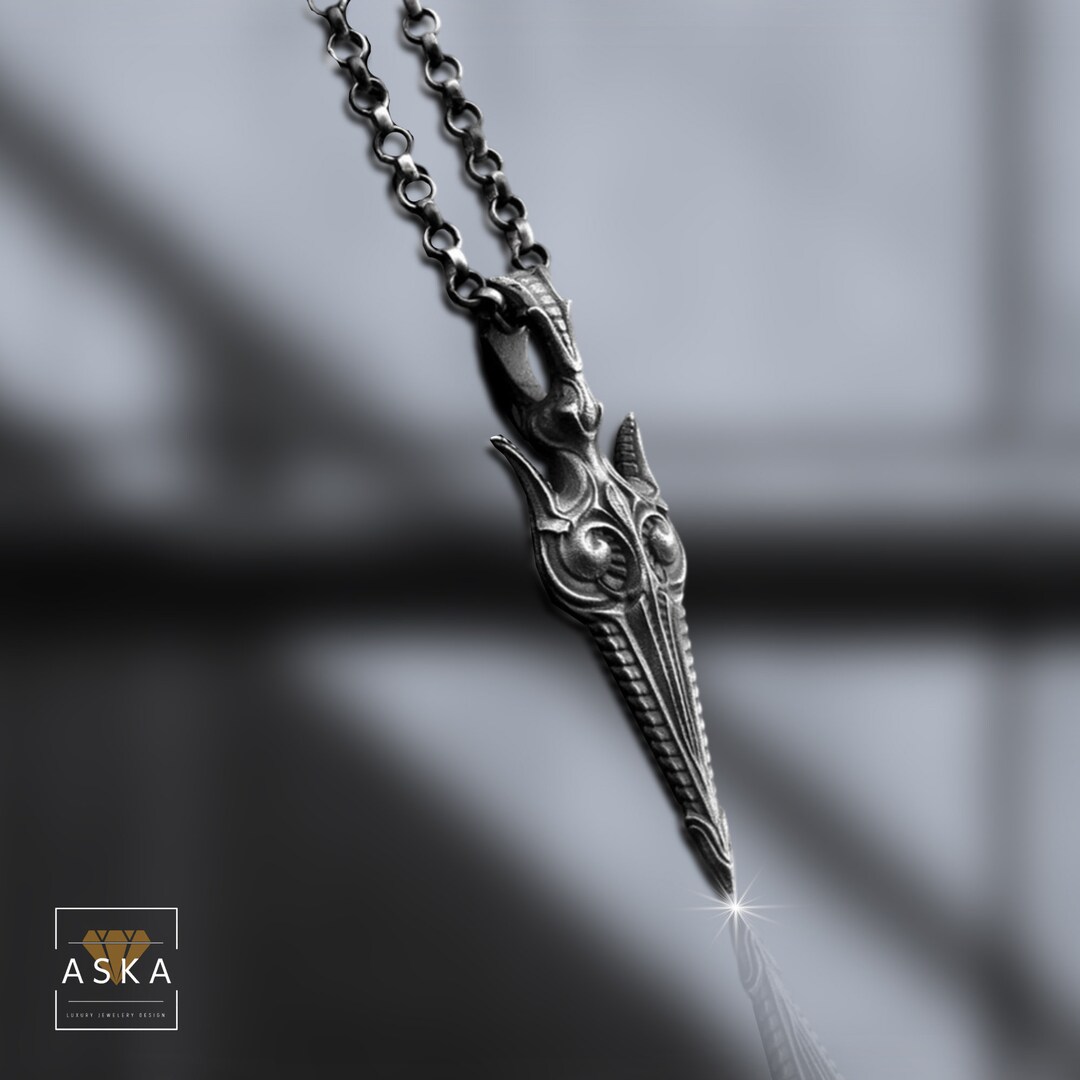 Handmade Sterling Silver Viking Spear Necklace: Nordic Odin Pendant - Etsy