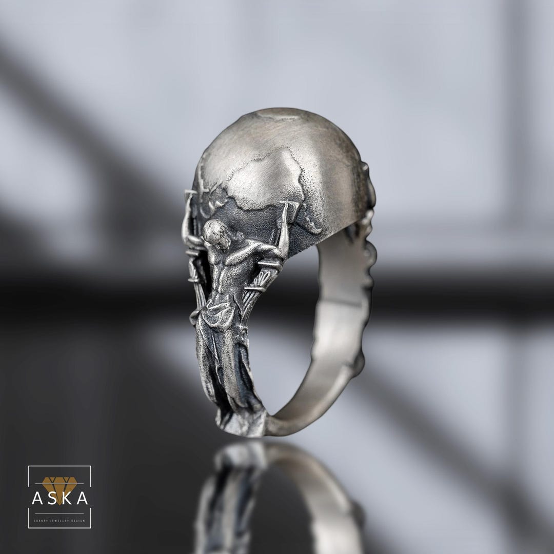 Prometheus and Atlas Ring – Sterling Silver Titan Ring – Greek ...
