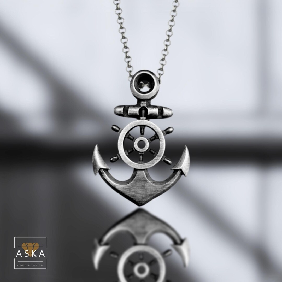 Sterling Silver Anchor Necklace: Nautical Maritime Pendant - Etsy