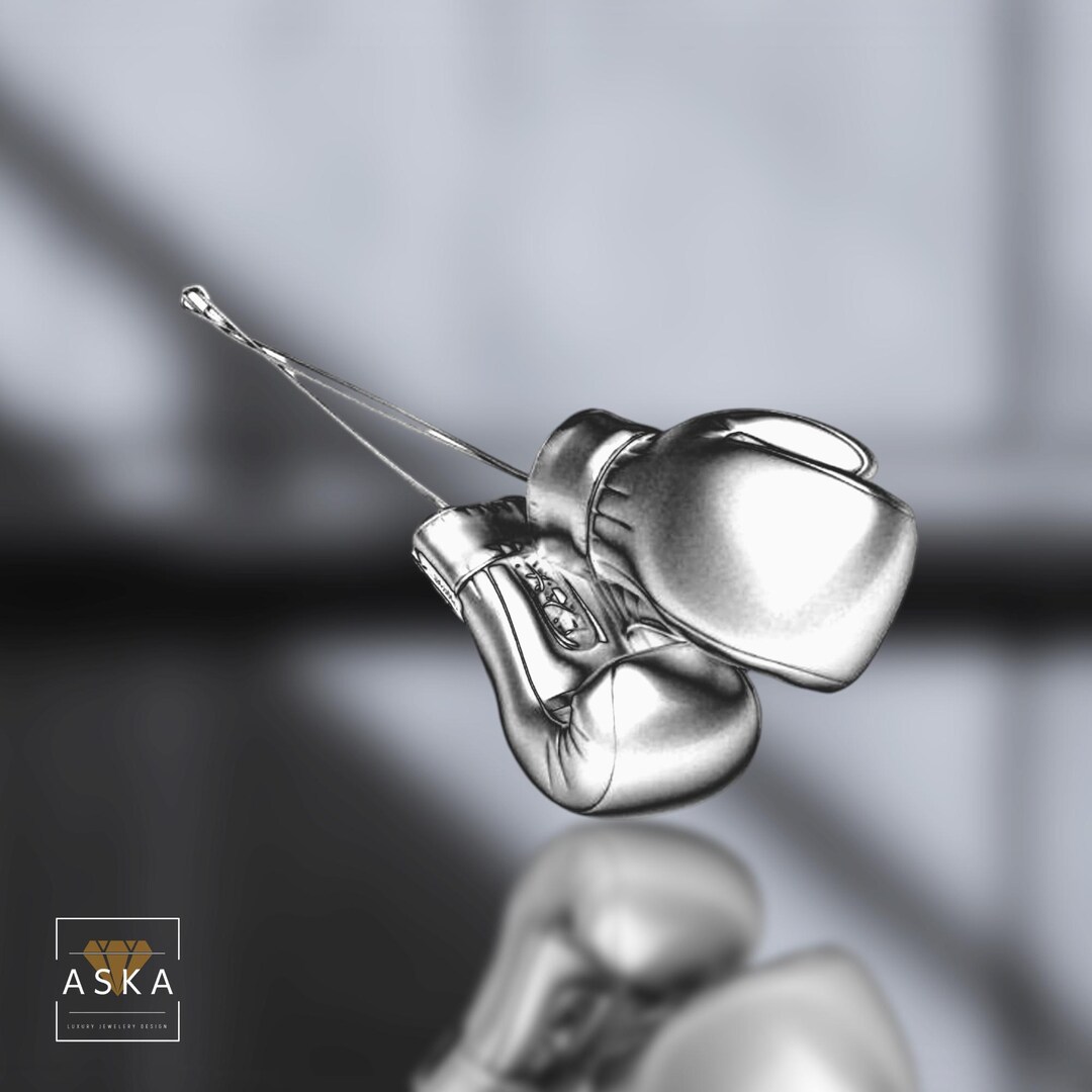 3D Silver Boxing Gloves, Silver Punch Boxing Glove, Handmade Silver ...