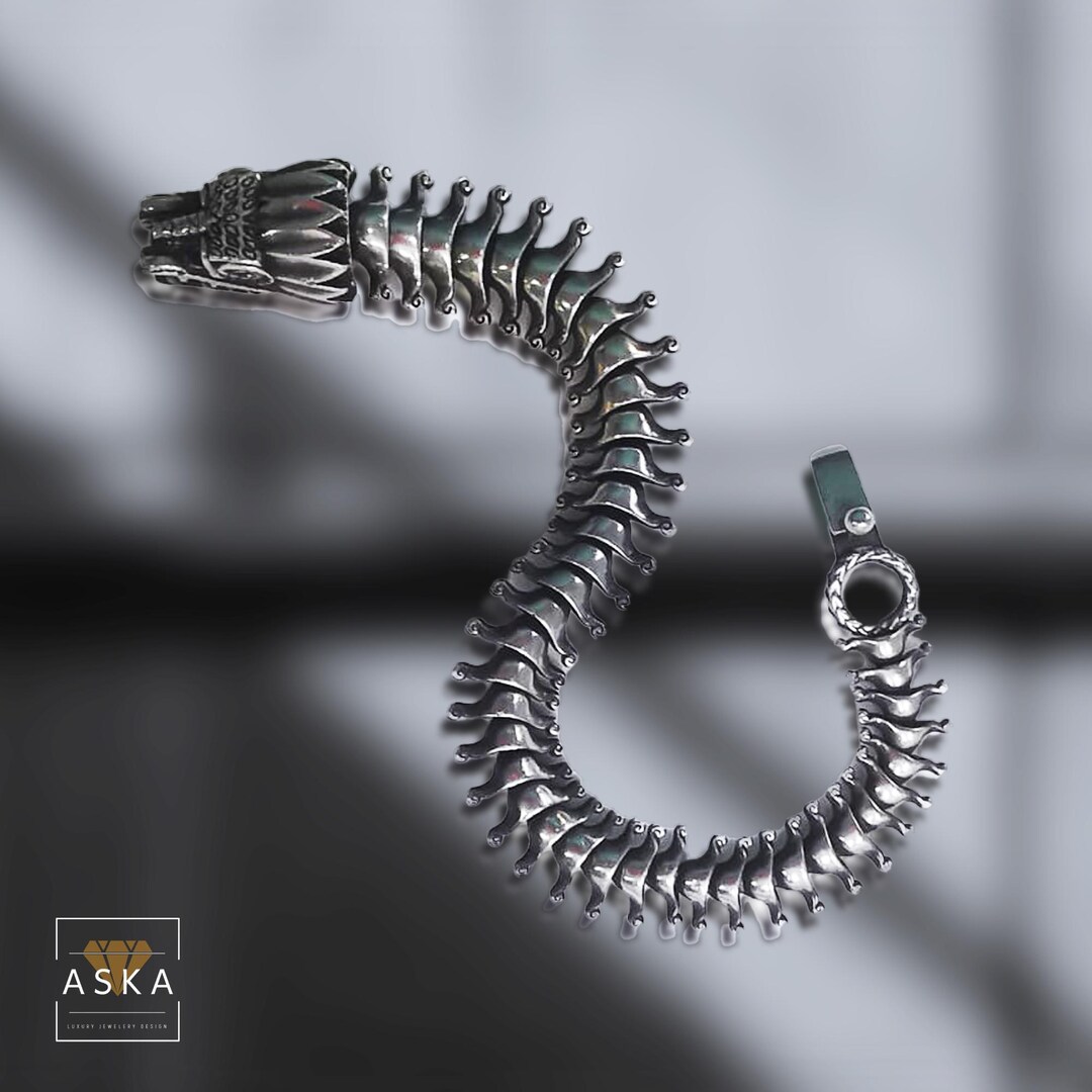 Dragon Spine Bracelet – 925 Sterling Silver Gothic Men's Jewelry ...