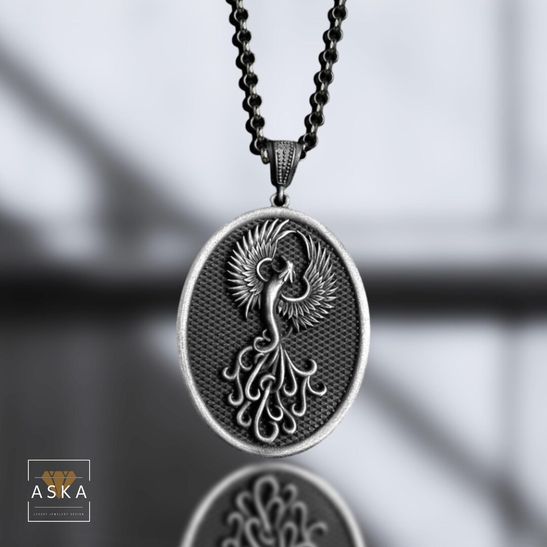Handmade Sterling Silver Winged Phoenix Necklace: Viking Talisman - Etsy