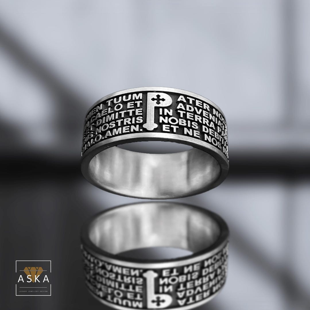 Sterling Silver Lord's Prayer Ring - Latin Christian Jewelry - Etsy