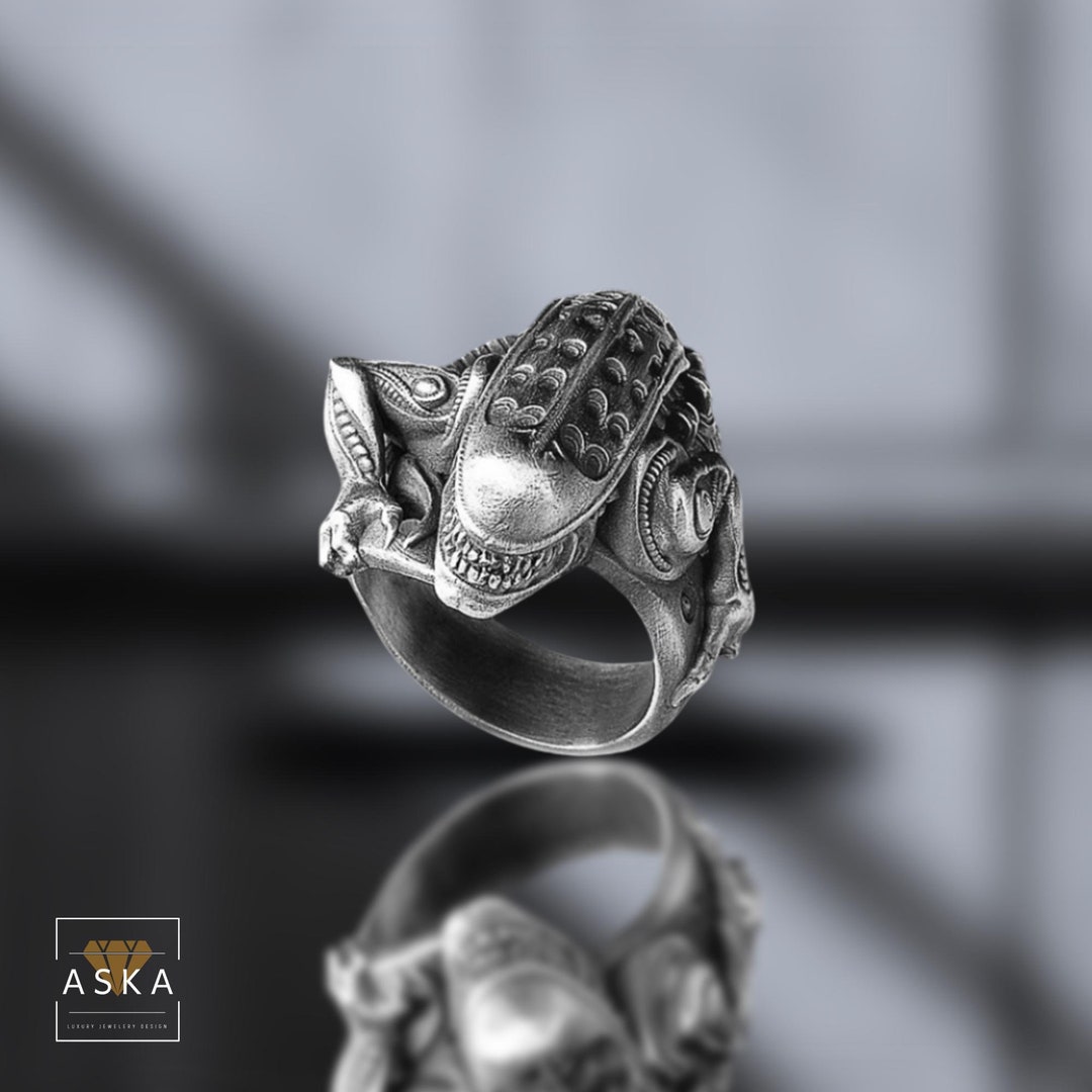 Xenomorph 925 Sterling Silver Ring: H.R. Giger Inspired Alien Jewelry ...