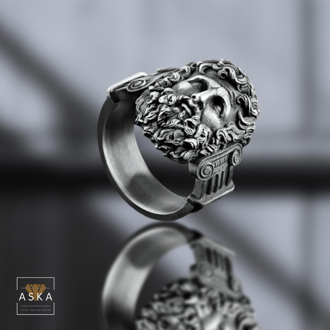 Zeus Ring – King of the Gods – Handmade Sterling Silver Greek Mythology ...