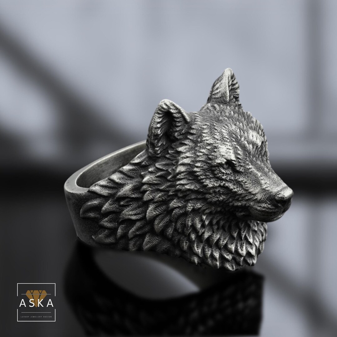 Wolf Ring - 925 Sterling Silver Handmade Men's Wolf Ring - Norse Viking ...