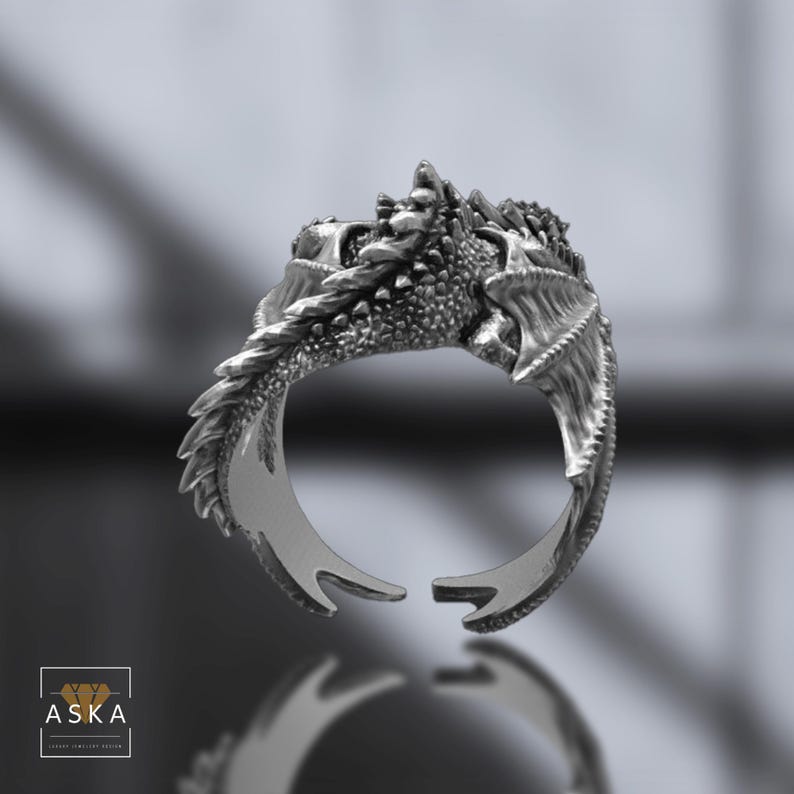 Winged Dragon Wrap Ring: Handmade 925 Sterling Silver Gothic Jewelry - Etsy