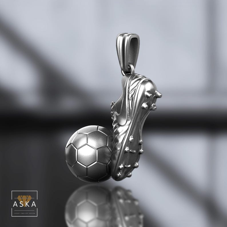 Sterling Silver Soccer Ball & Cleat Pendant: Football Jewelry Gift - Etsy
