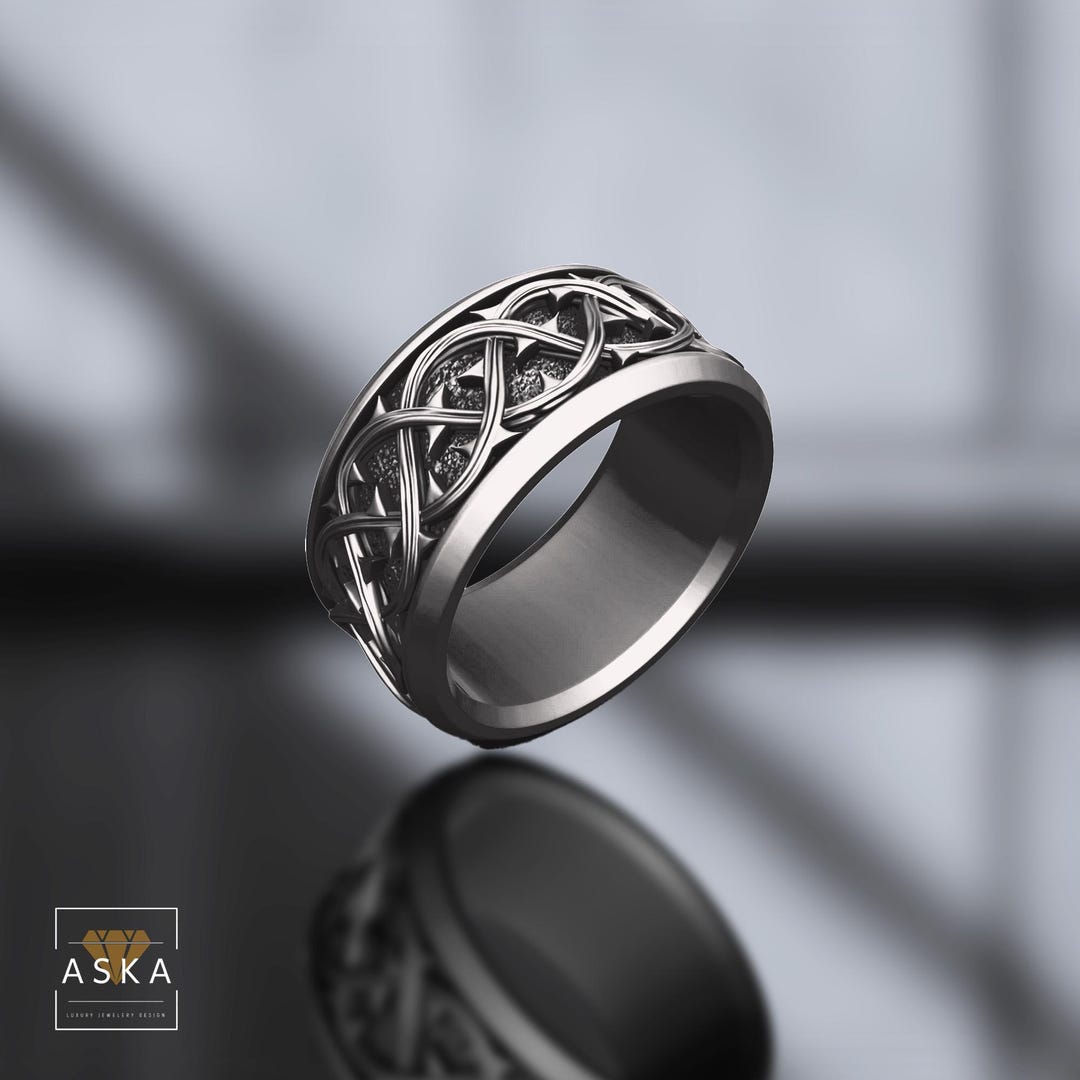 Jesus Crown of Thorns Ring,crucifix Sterling Silver Ring With Crown of ...