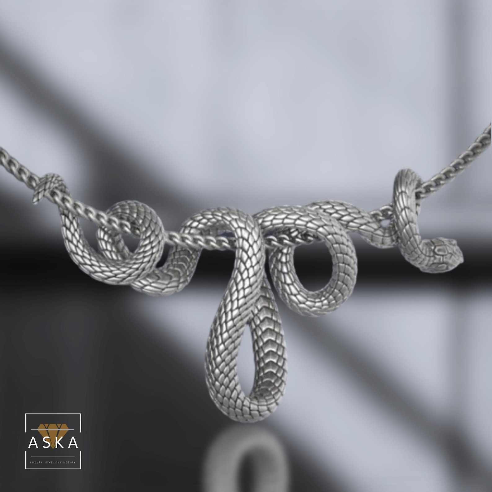 Sterling Silver Snake Necklace: Engraved Serpent Animal Jewelry - Etsy