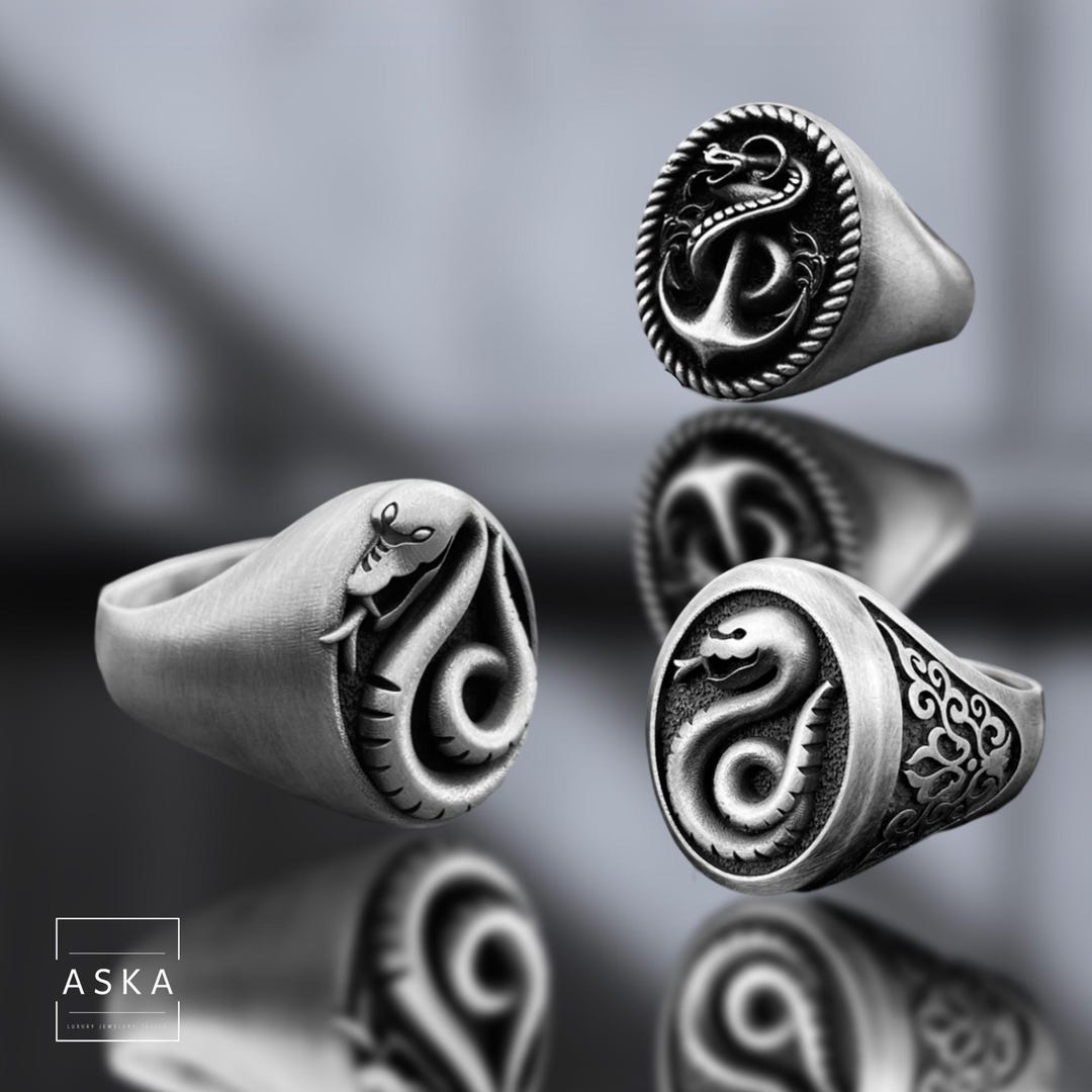 Snake Ring in Sterling Silver – Serpent Design Ring – Exquisite ...