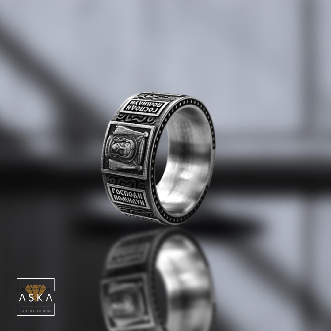 Sterling Silver Traditional Orthodox Christian Band Ring, Christian ...