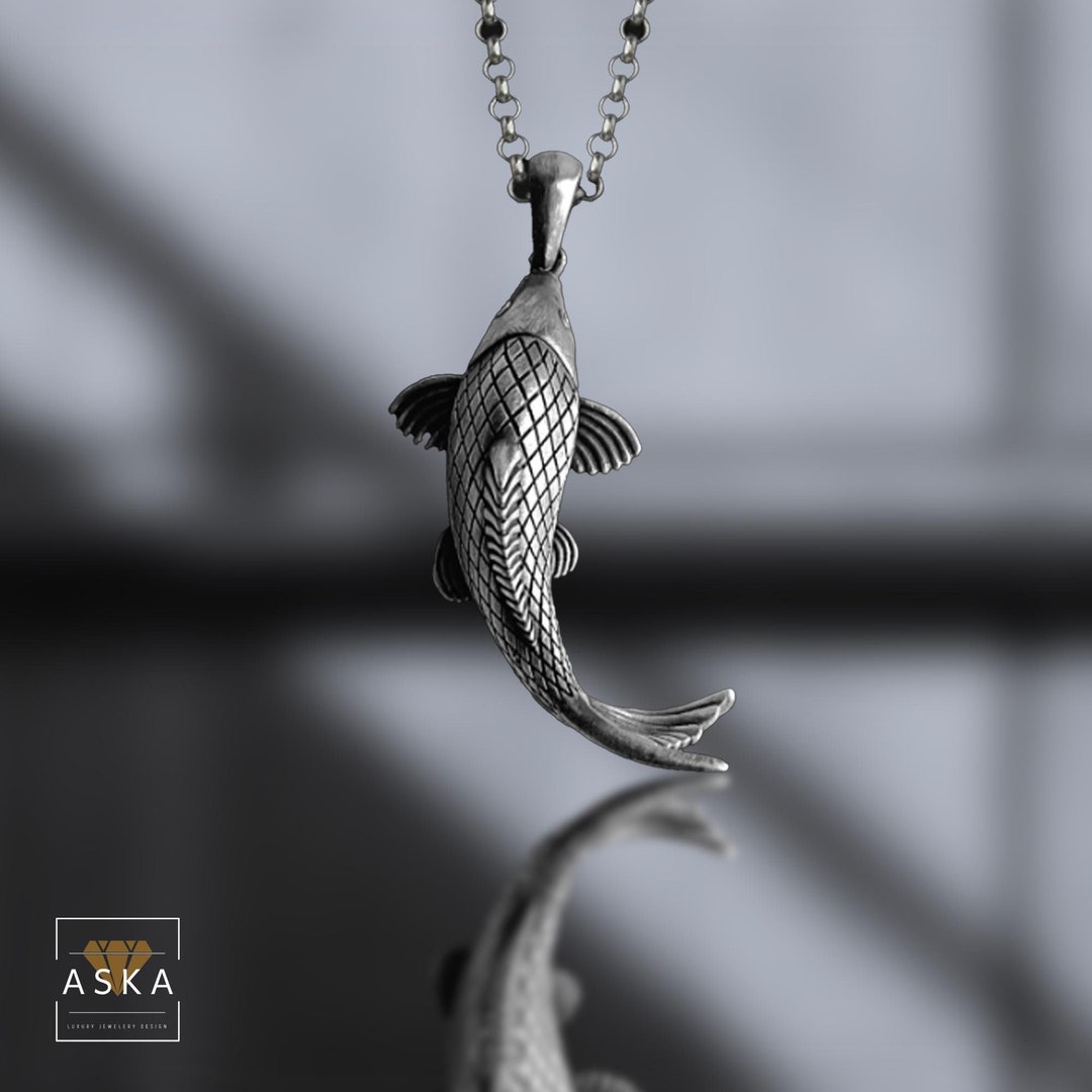 Sterling Silver Koi Fish Pendant Necklace: Japanese Symbol Jewelry - Etsy