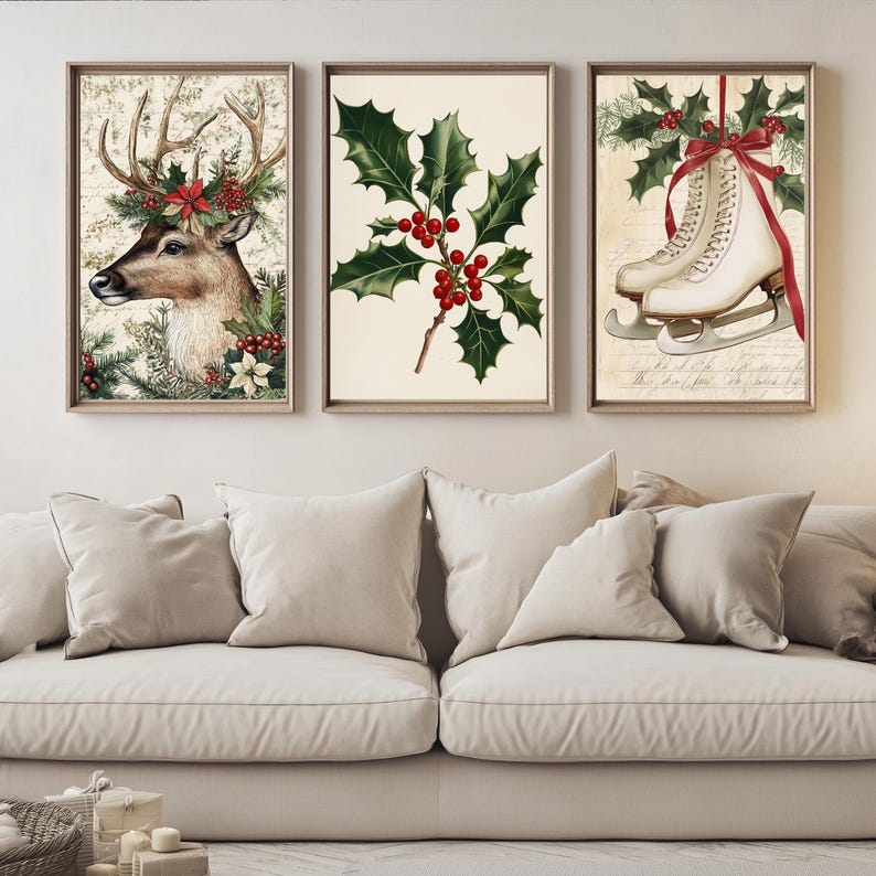 Christmas Gallery Wall Art Bundle – Festive Christmas Printables Decor ...