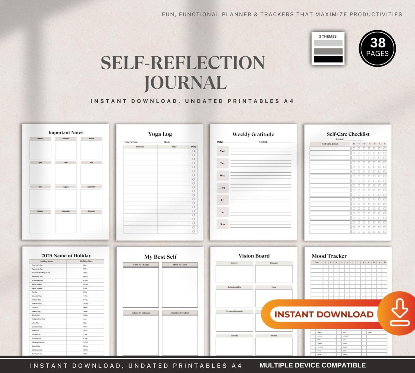Reflection Planner With Daily Prompts, Self-reflection Journal ...