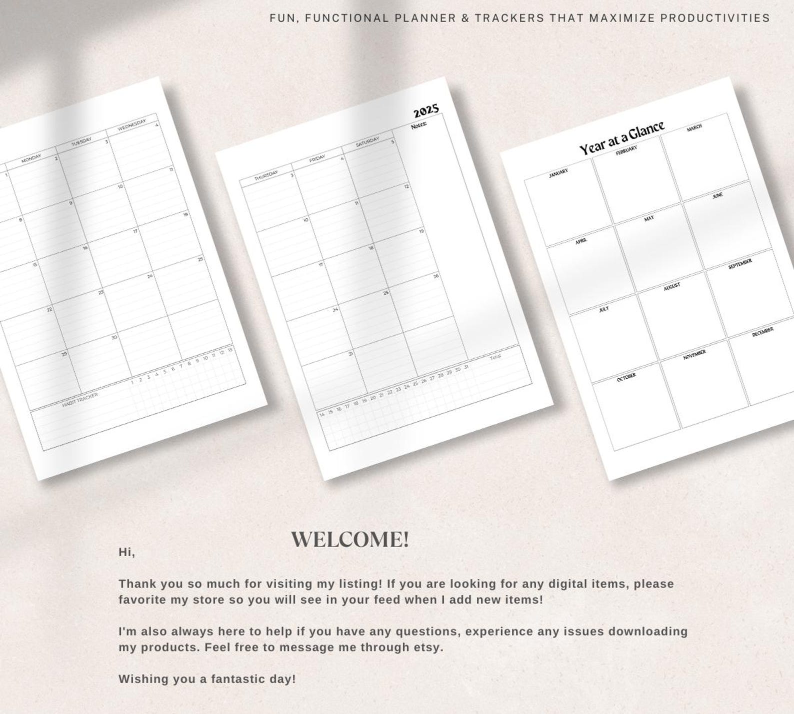 Printable Planner Template Kit, Daily Weekly Monthly Layout ...