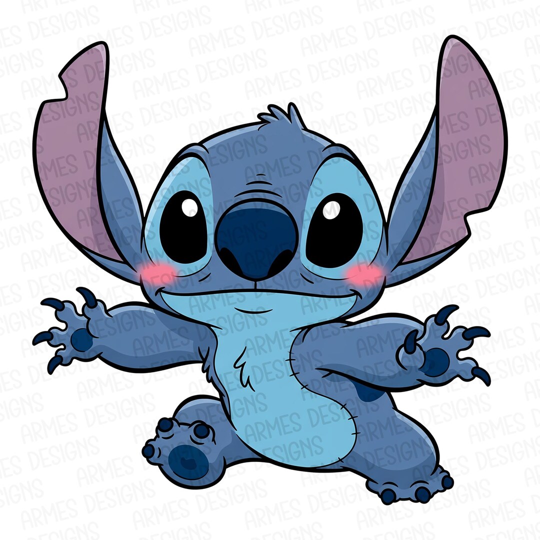 Blushing Stitch Png, Cute Stitch Png, Happy Stitch Png, Smiling Stitch ...
