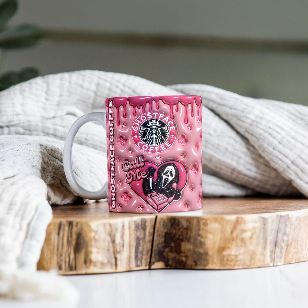 Ghostface Coffee Mug Png, Horror Movie Cup Png, Funny Scary Face Png ...