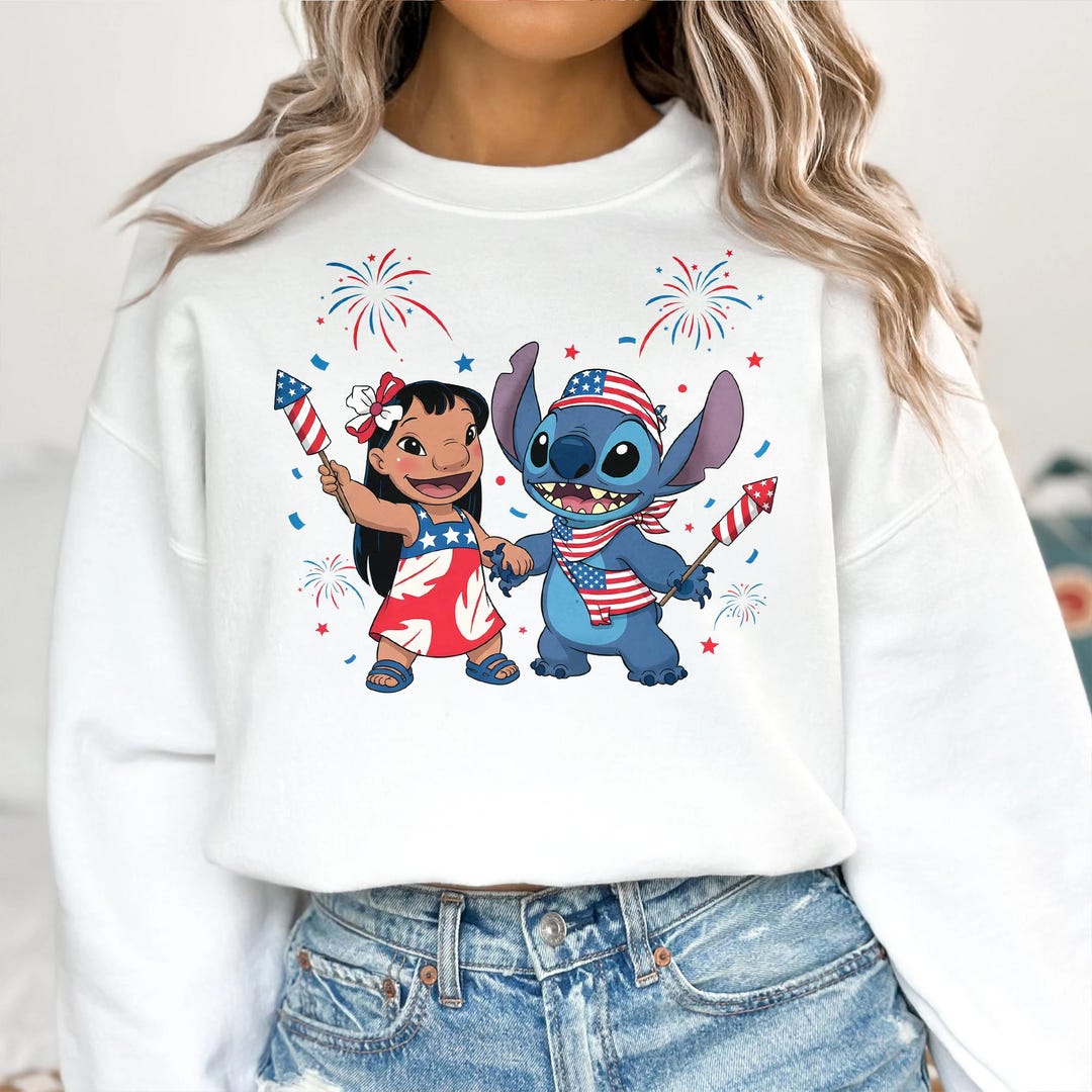 4th of July Stitch Png, Independence Day Stitch Png, Fireworks Stitch ...