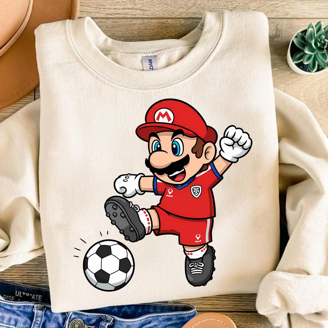 Cute Mario Soccer Player Png, Cartoon Mario Playing Football Png, Kids ...