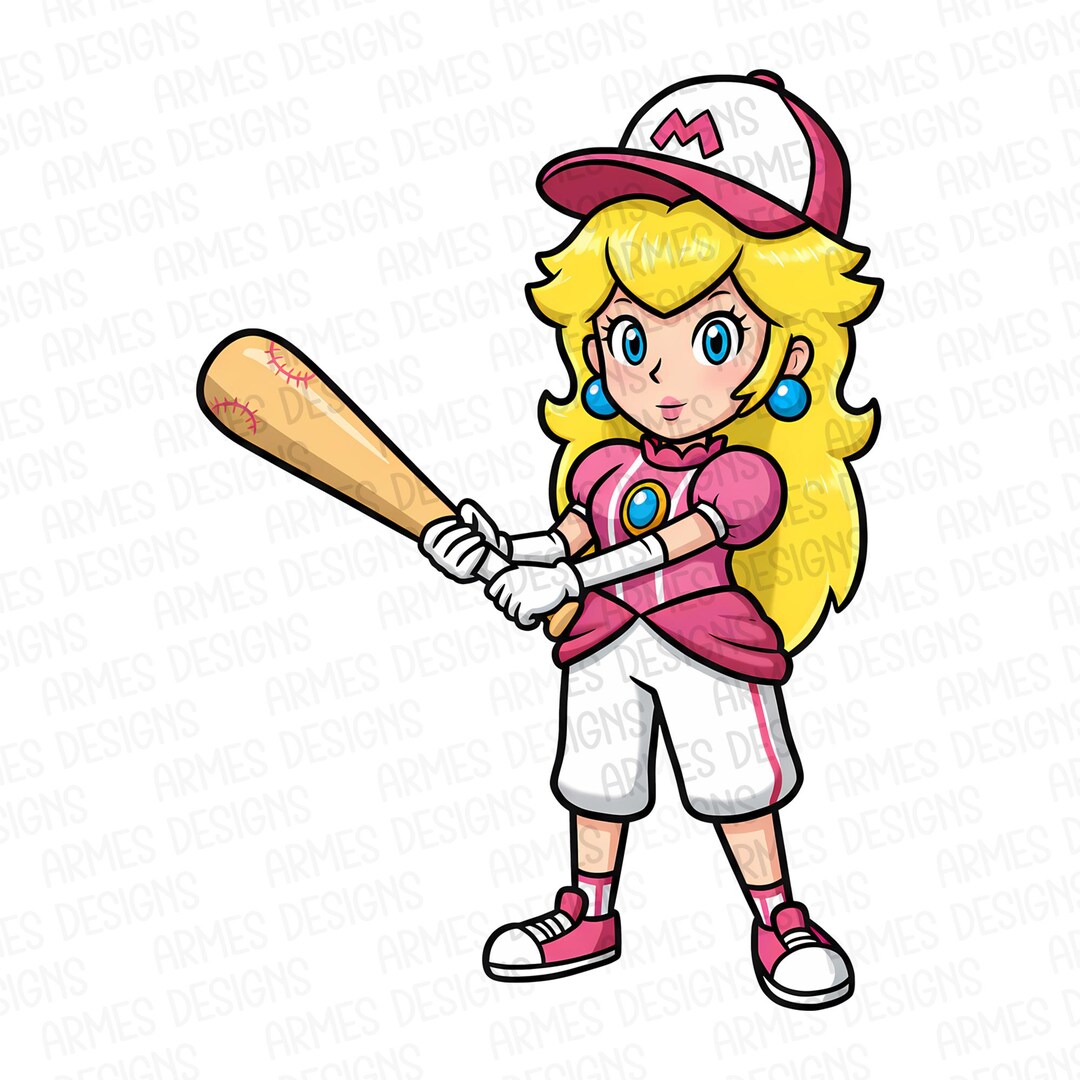 Princess Peach Baseball Png, Mario Princess Sports Png, Funny Peach ...