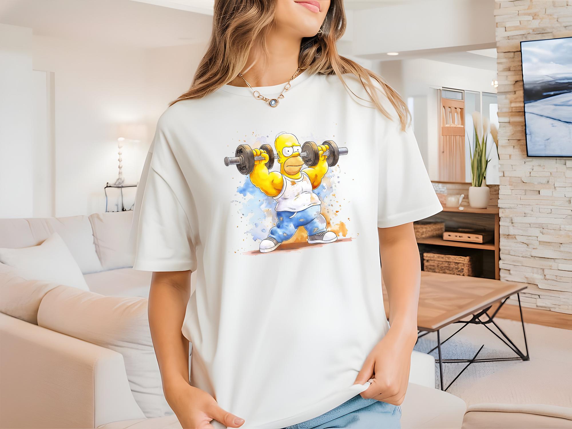 Homer Simpson PNG, Super Strong Homer Working Out, Chibi Style, Gym ...