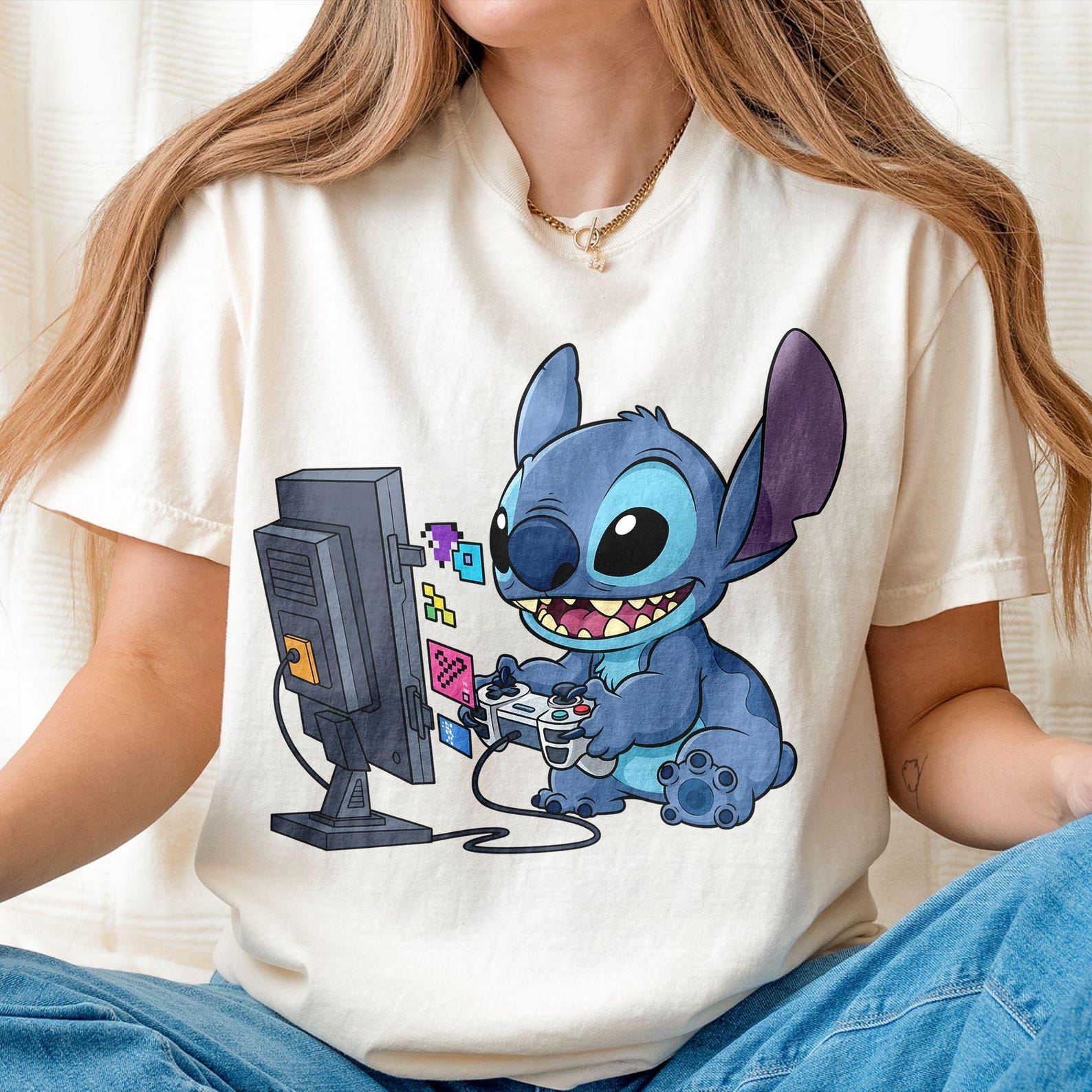 Gamer Stitch Png, Gaming Stitch Png, Video Game Stitch Png, Game ...