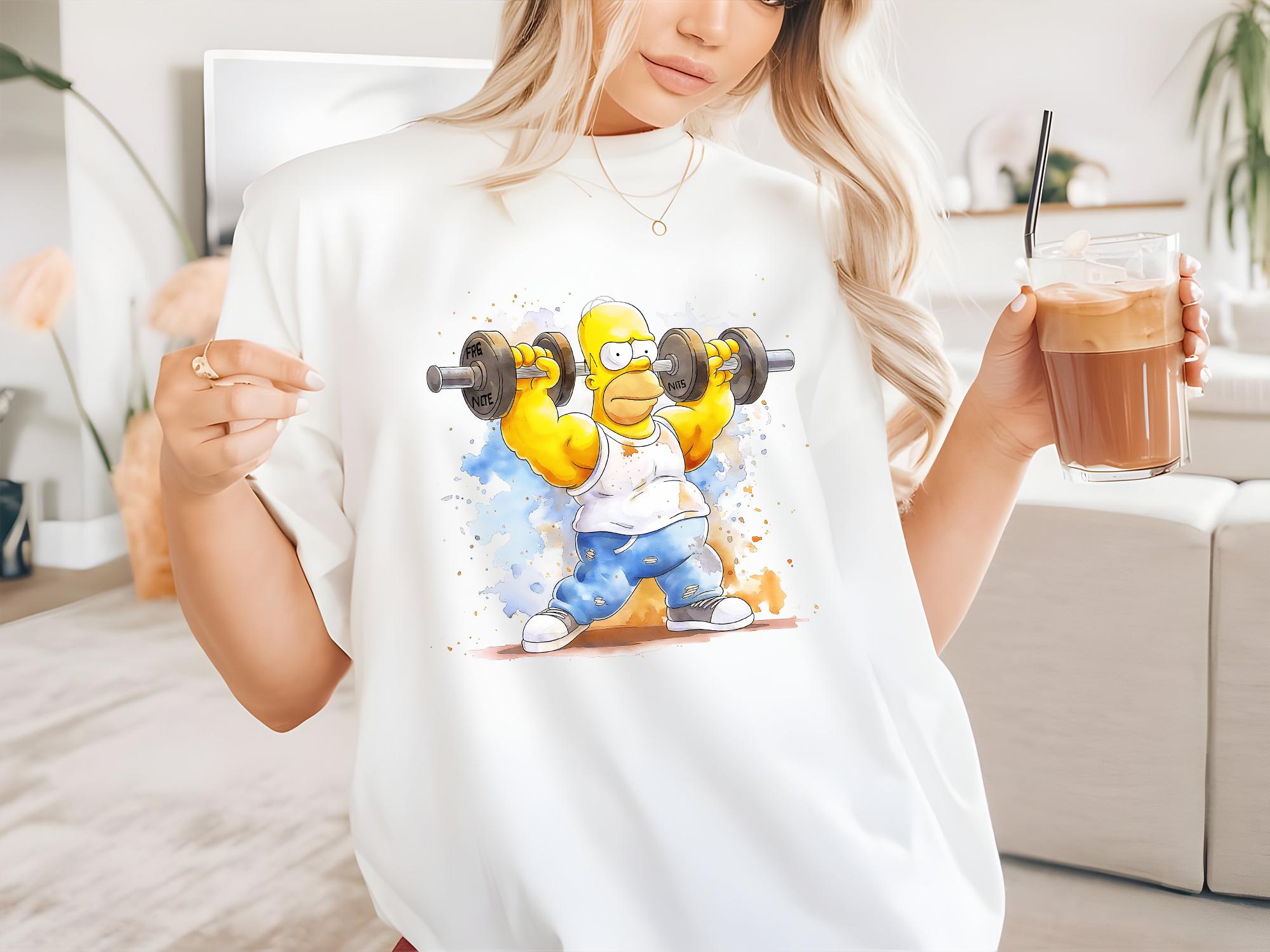 Homer Simpson PNG, Super Strong Homer Working Out, Chibi Style, Gym ...