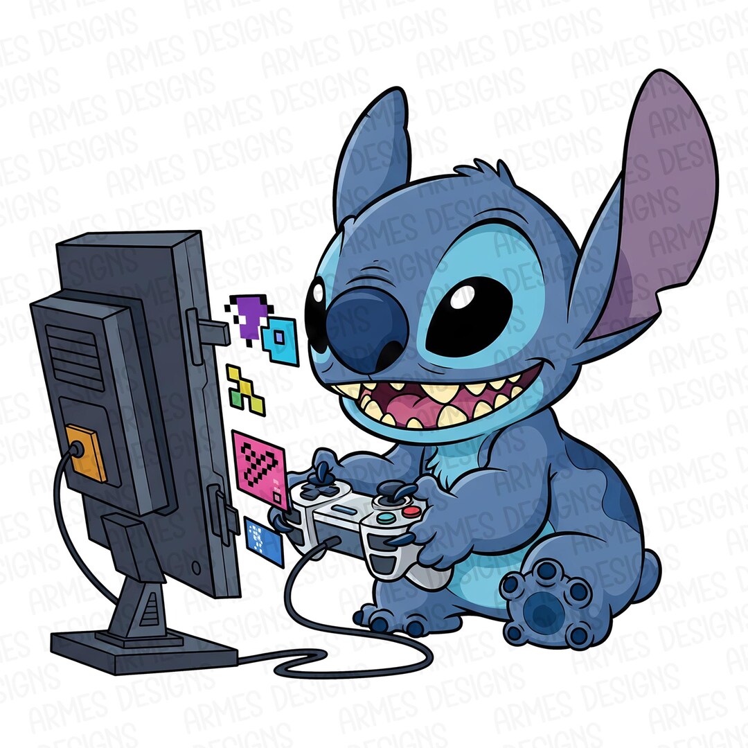 Gamer Stitch Png, Gaming Stitch Png, Video Game Stitch Png, Game ...