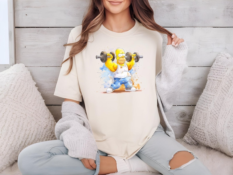 Homer Simpson PNG, Super Strong Homer Working Out, Chibi Style, Gym ...