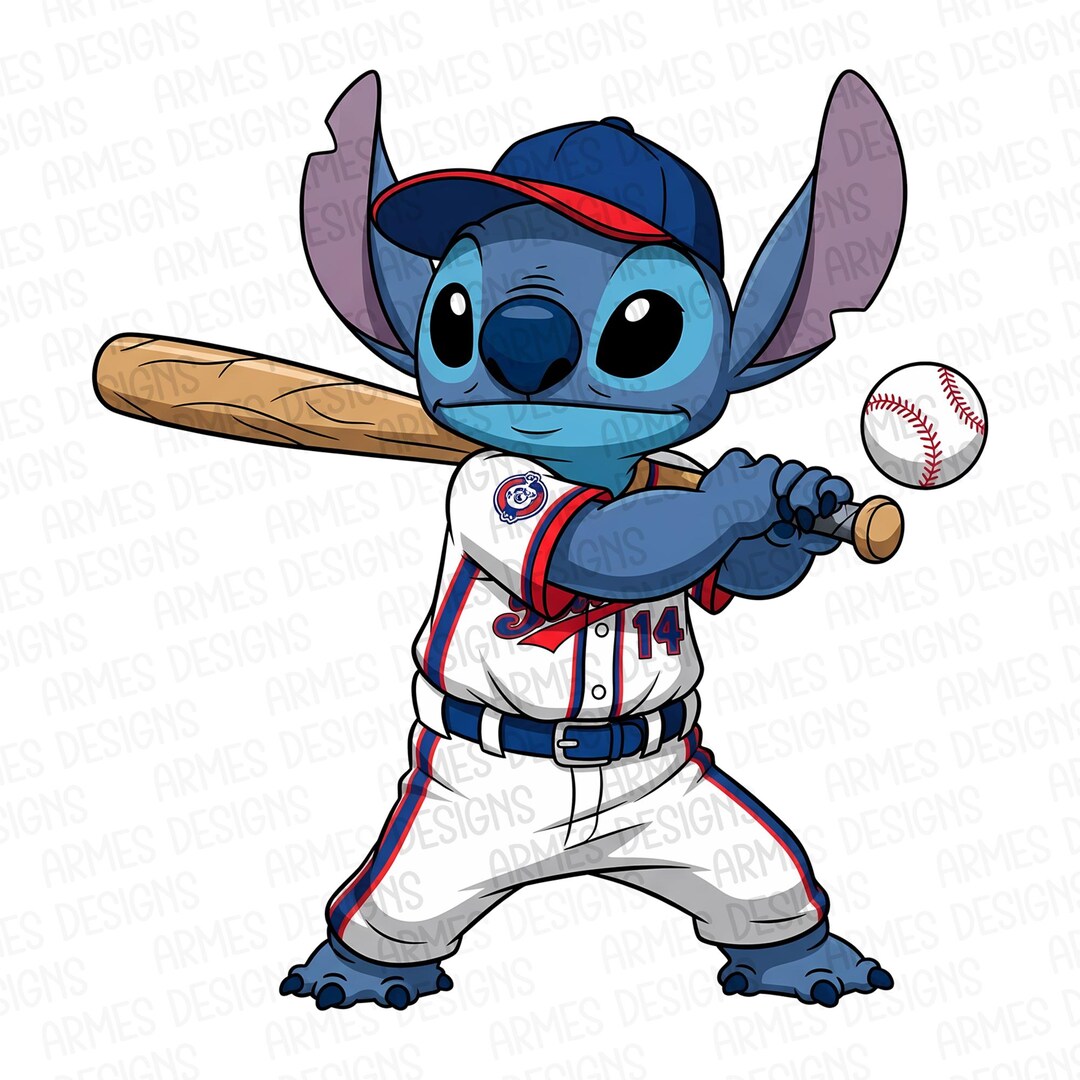 Baseball Stitch Png, Baseball Player Stitch Png, Cute Baseball Stitch ...