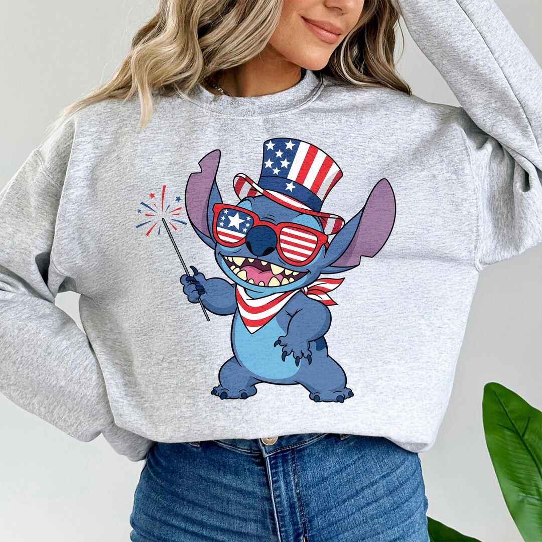 4th of July Stitch Png, Patriotic Stitch Png, USA Flag Stitch Png ...