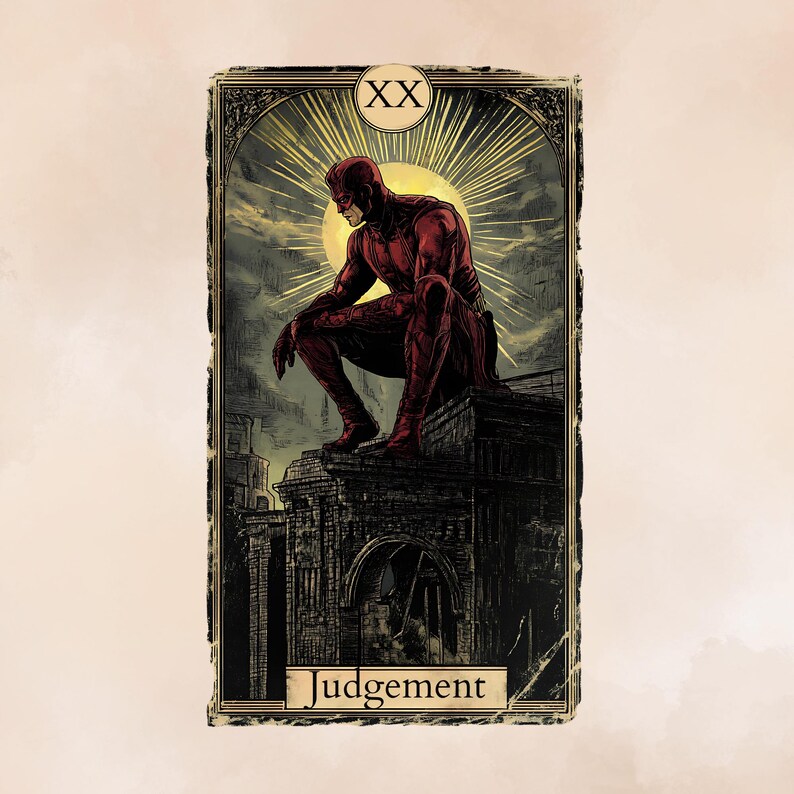 Daredevil Judgment Tarot Poster | Mystical Marvel Decor Digital Print ...