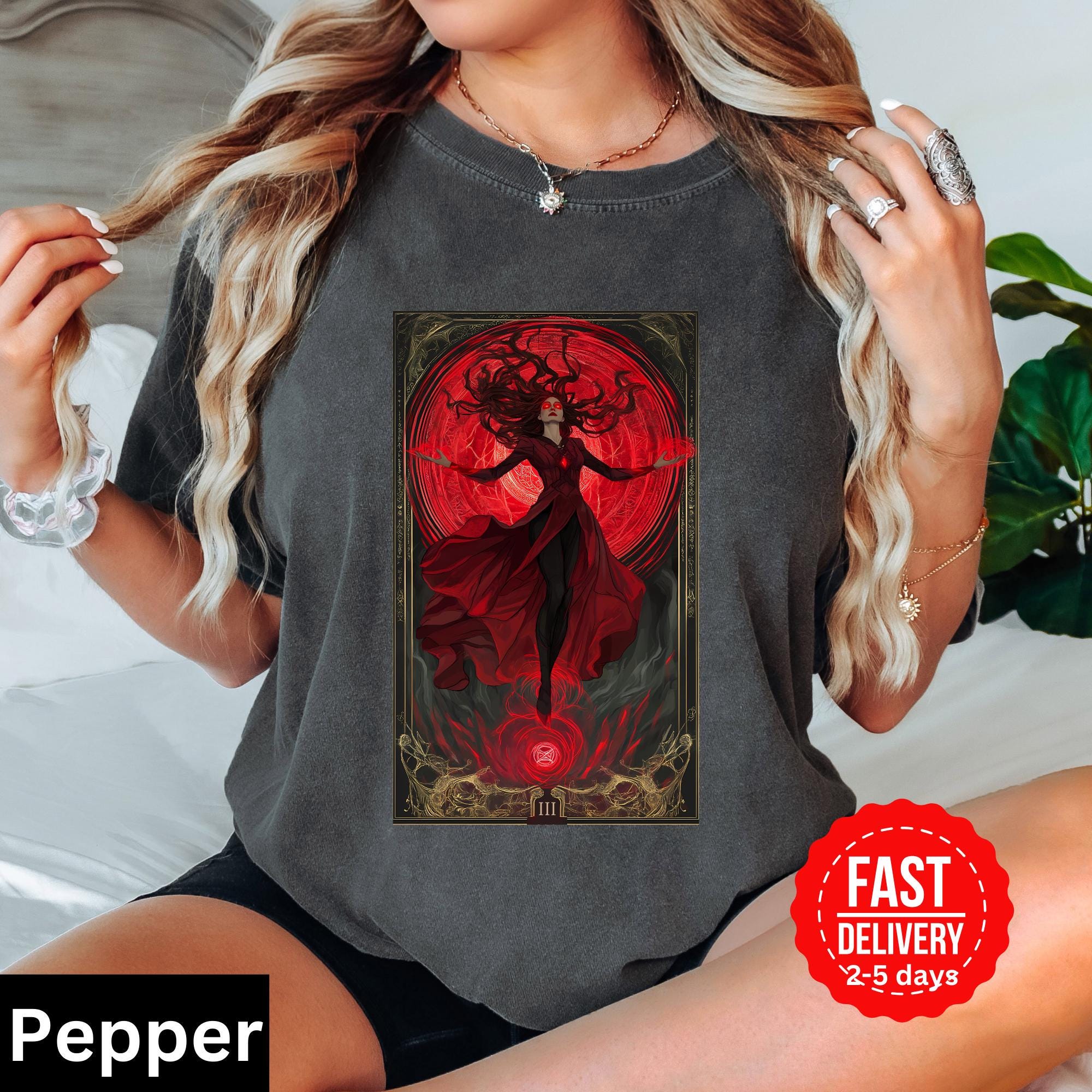 Scarlet Witch the High Priestess Tarot Shirt, Wanda Maximoff Shirt ...